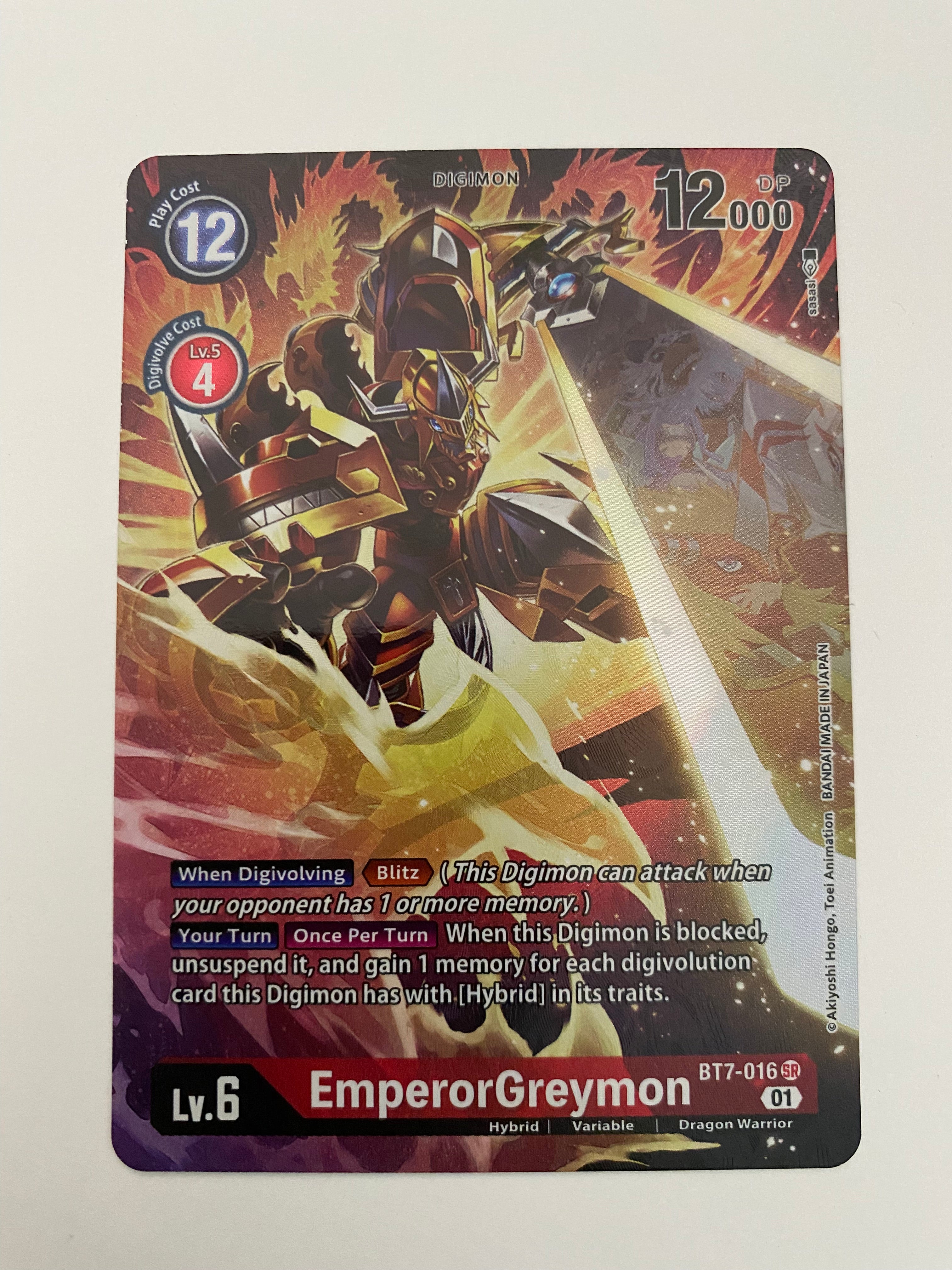 Digimon TCG EmperorGreymon BT7-016 SR Alternate Art Near Mint