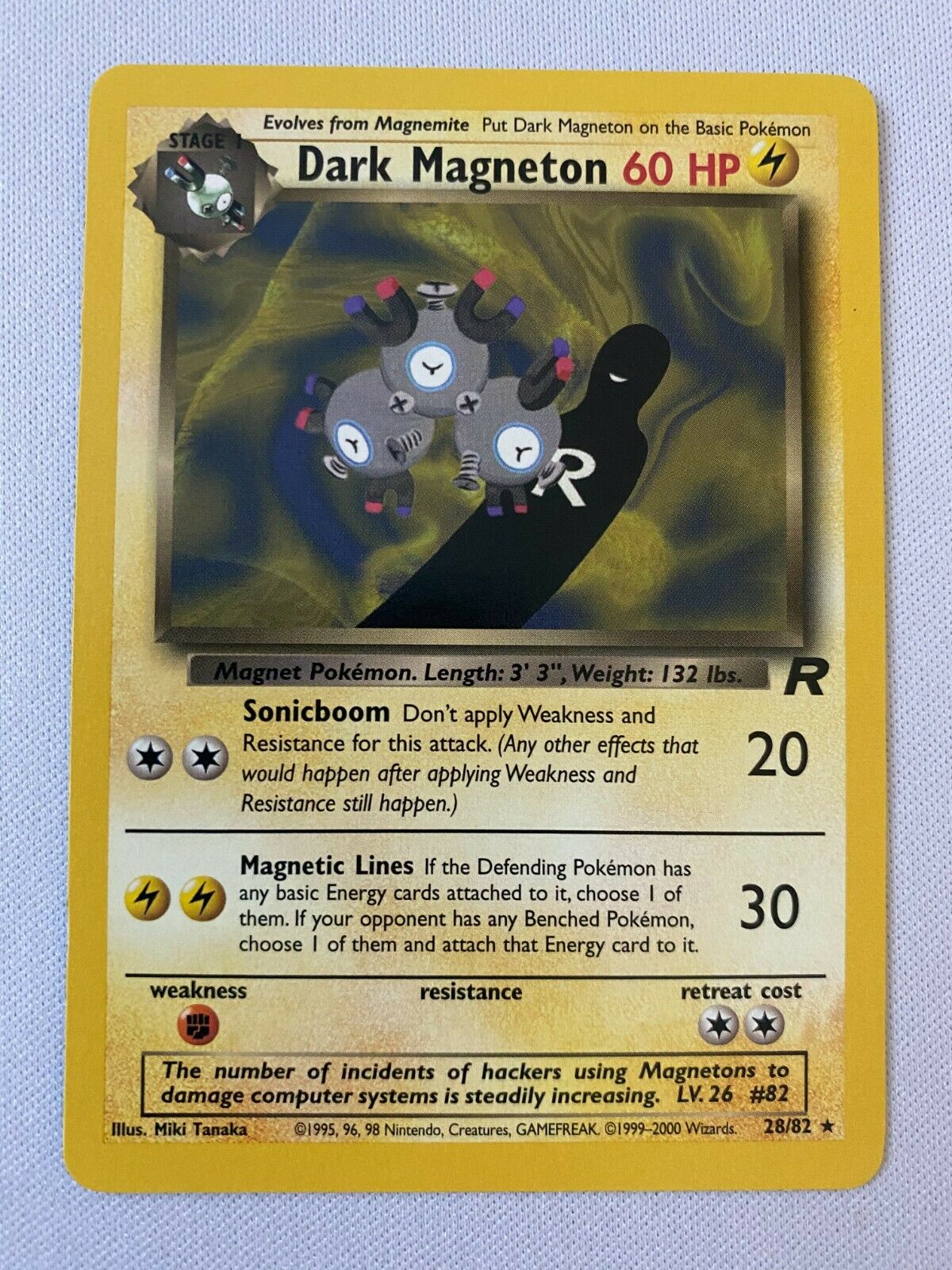 Dark Magneton 28/82 Team Rocket Non Holo Pokemon Card Near Min