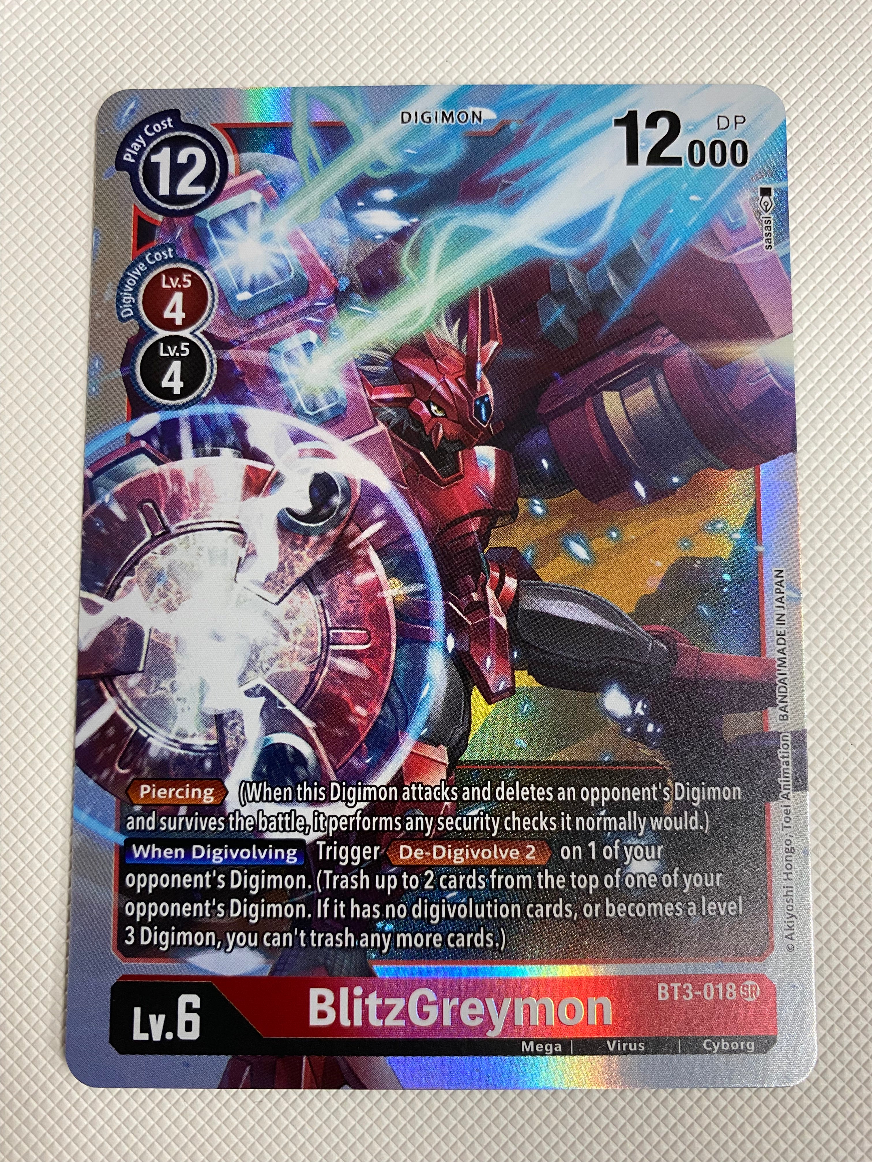 Digimon TCG Blitzgreymon BT3-018 SR Holo Near Mint