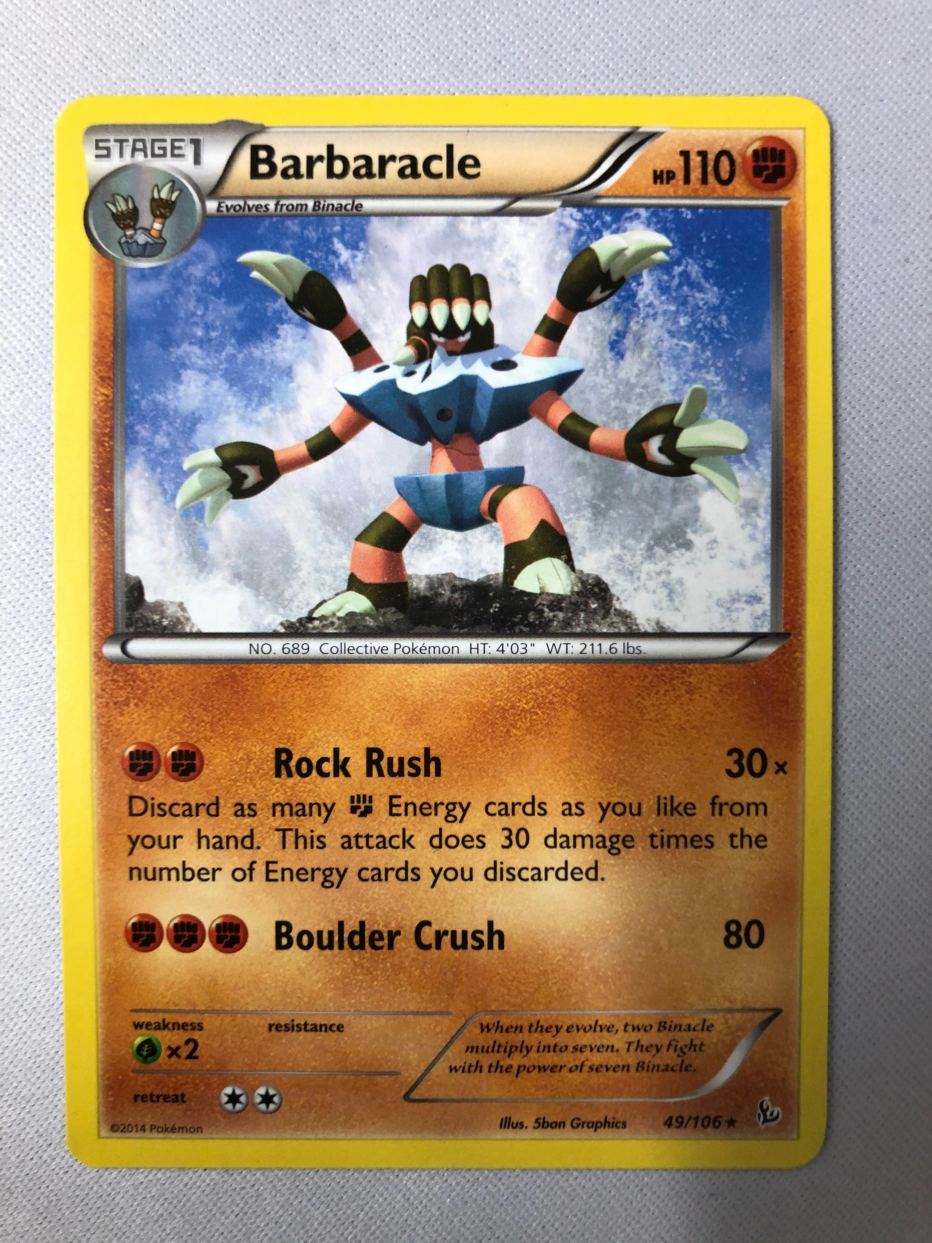 Barbaracle 49/106 XY Flashfire Rare Pokemon Card NM