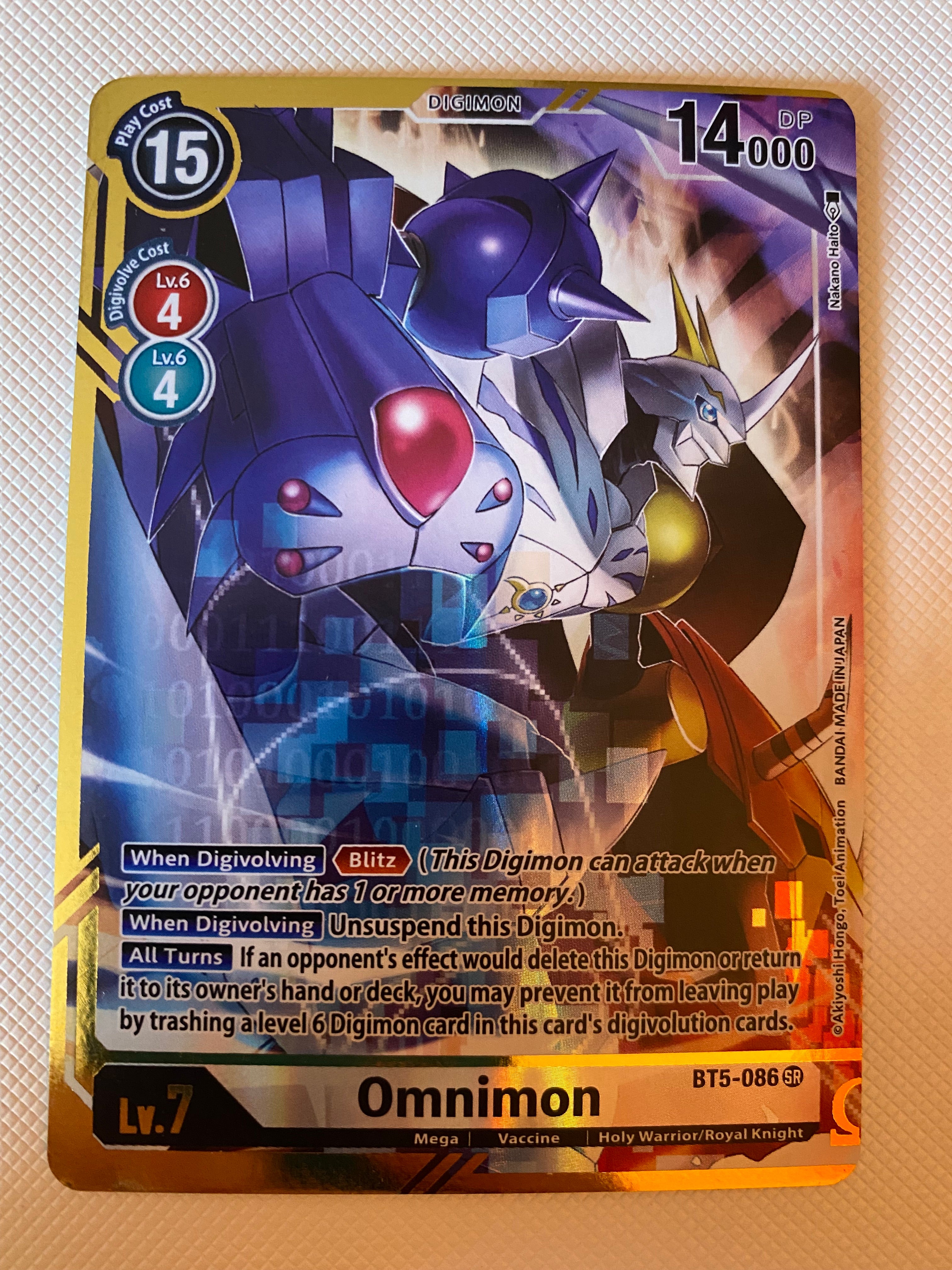 Digimon TCG Omnimon BT5-086 Holo Battle of Omni Near Mint