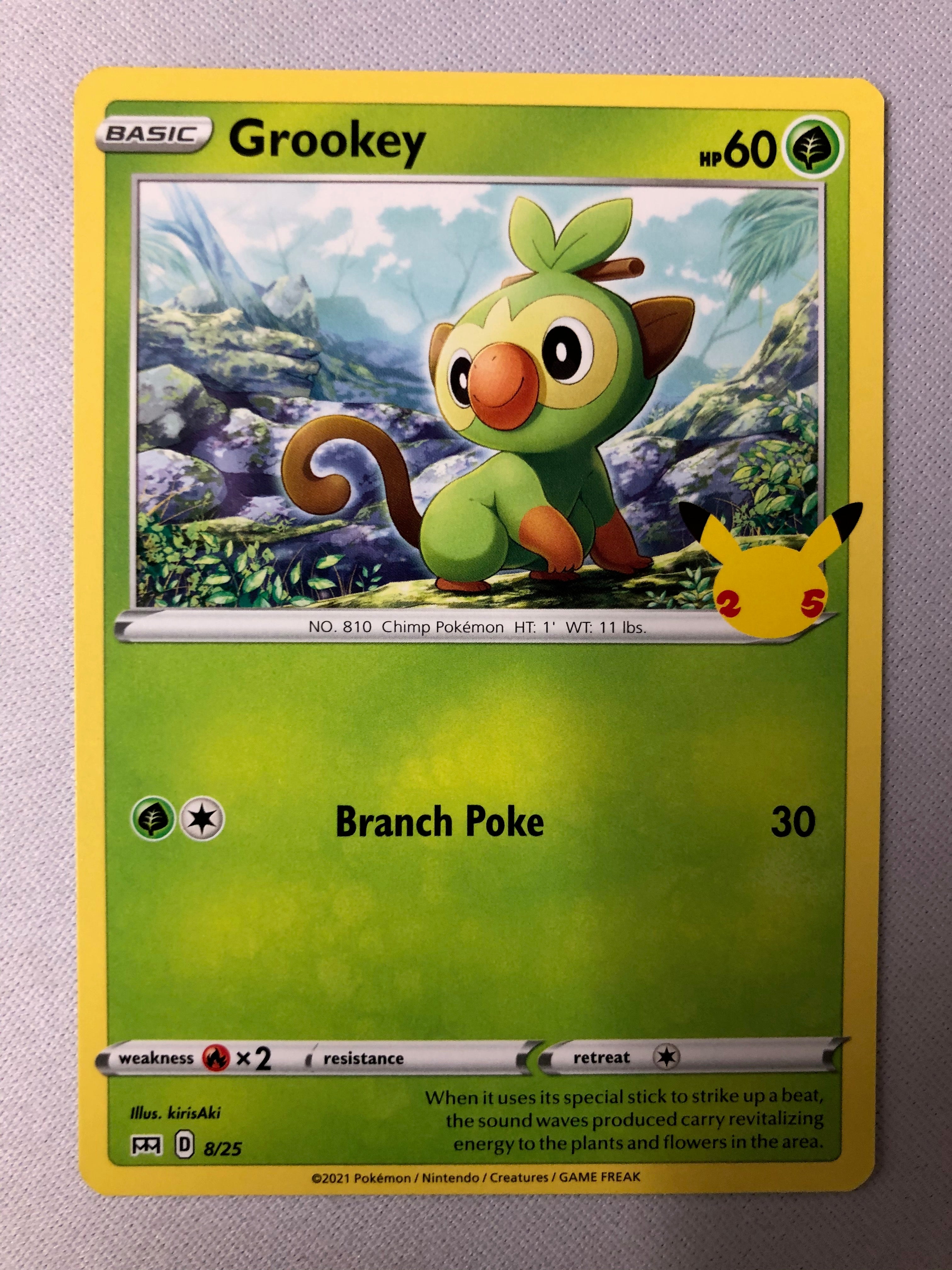 Grookey 8/25 Non-Holo Pokemon McDonalds 25th Anniversary Promo Card 20