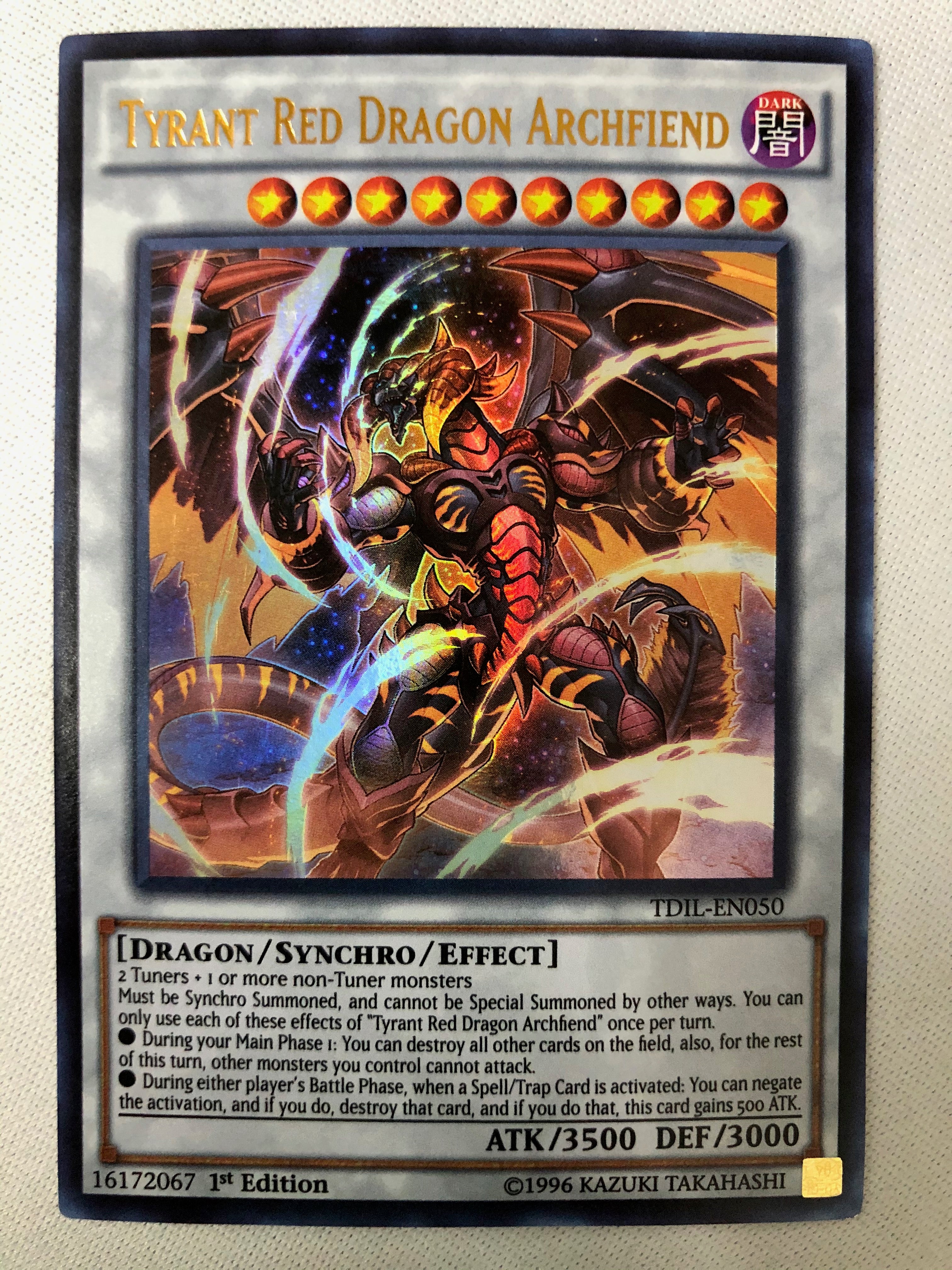 Yugioh Tyrant Red Dragon Archfiend TDIL-EN050 Ultra Rare 1st Edition N