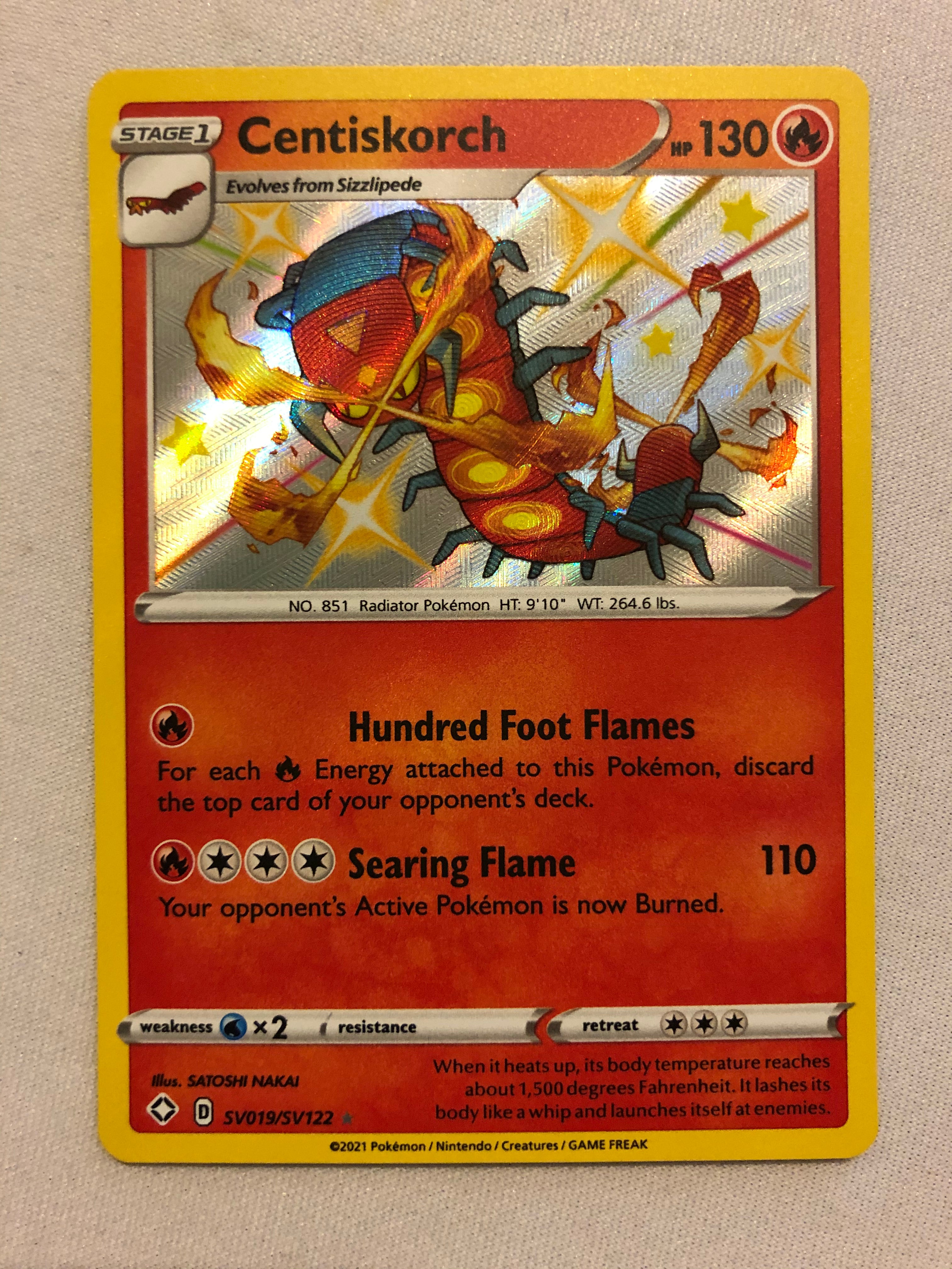 Centiskorch SV019/SV122 Shiny Holo Rare Shining Fates Pokemon Card Nea