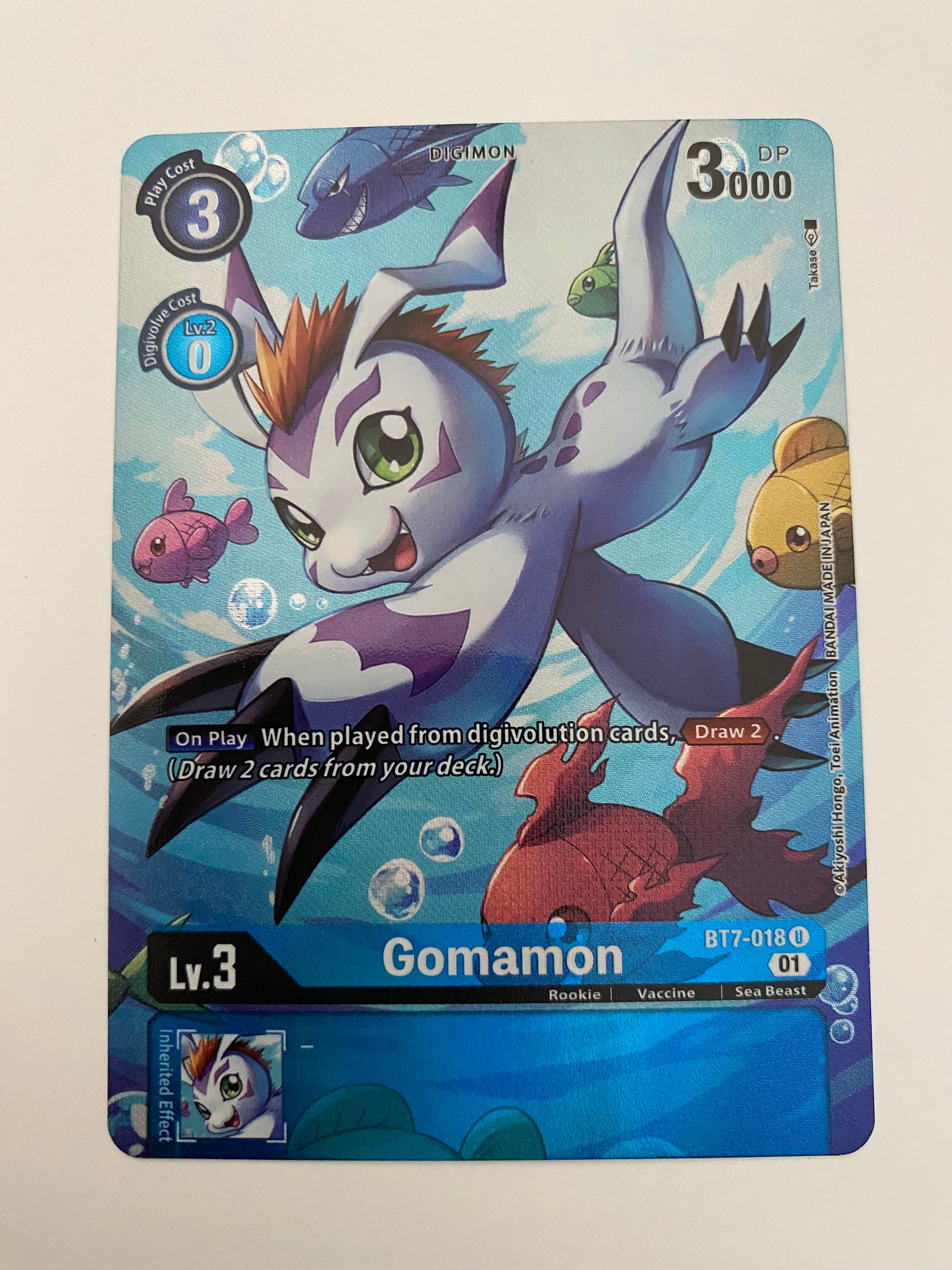 Digimon TCG Gomamon BT7-018 Alternate Art Next Adventure Naer Mint