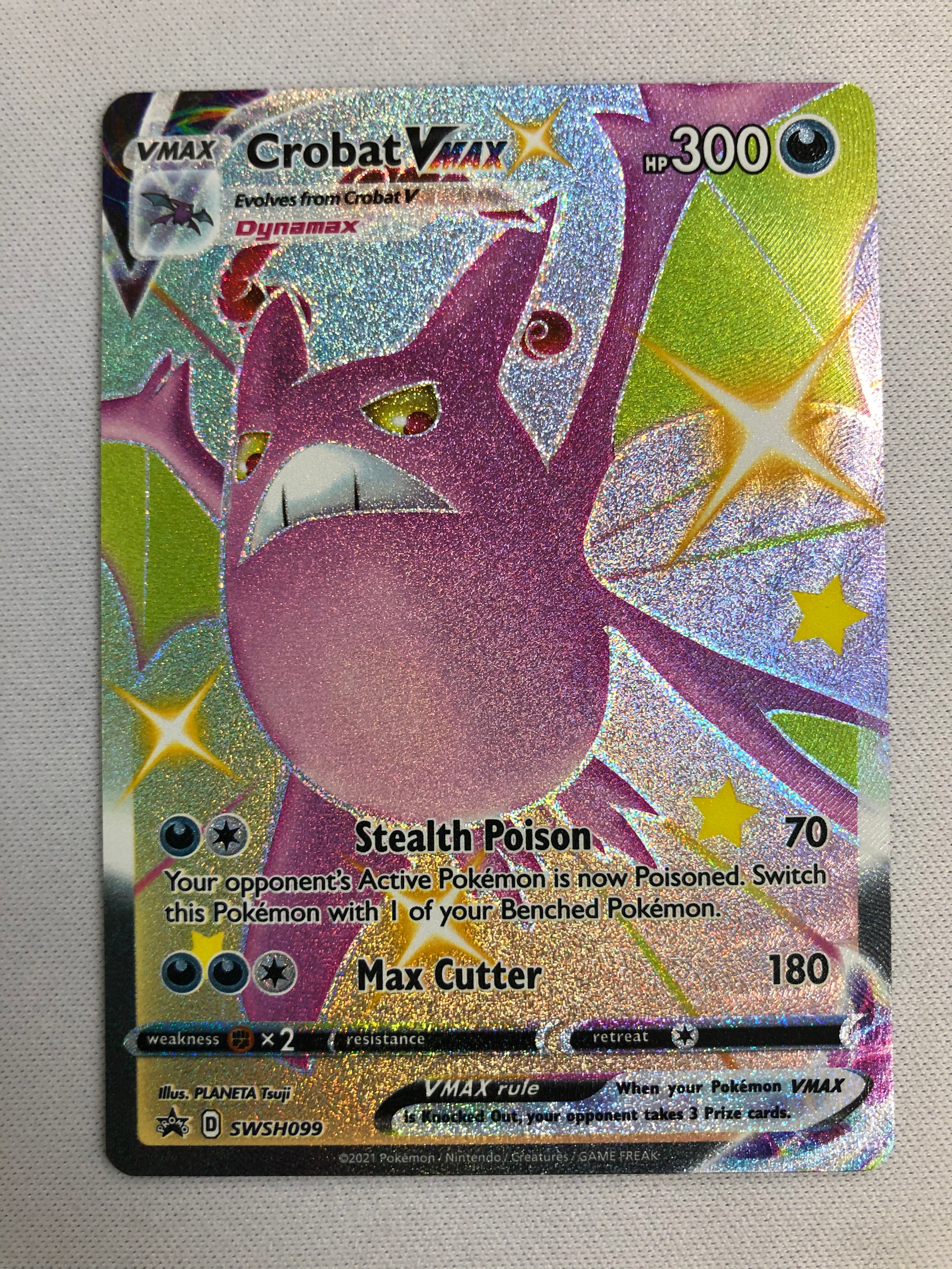 Crobat Vmax SWSH099 Shining Fates Black Star Promo Pokemon Card Near M