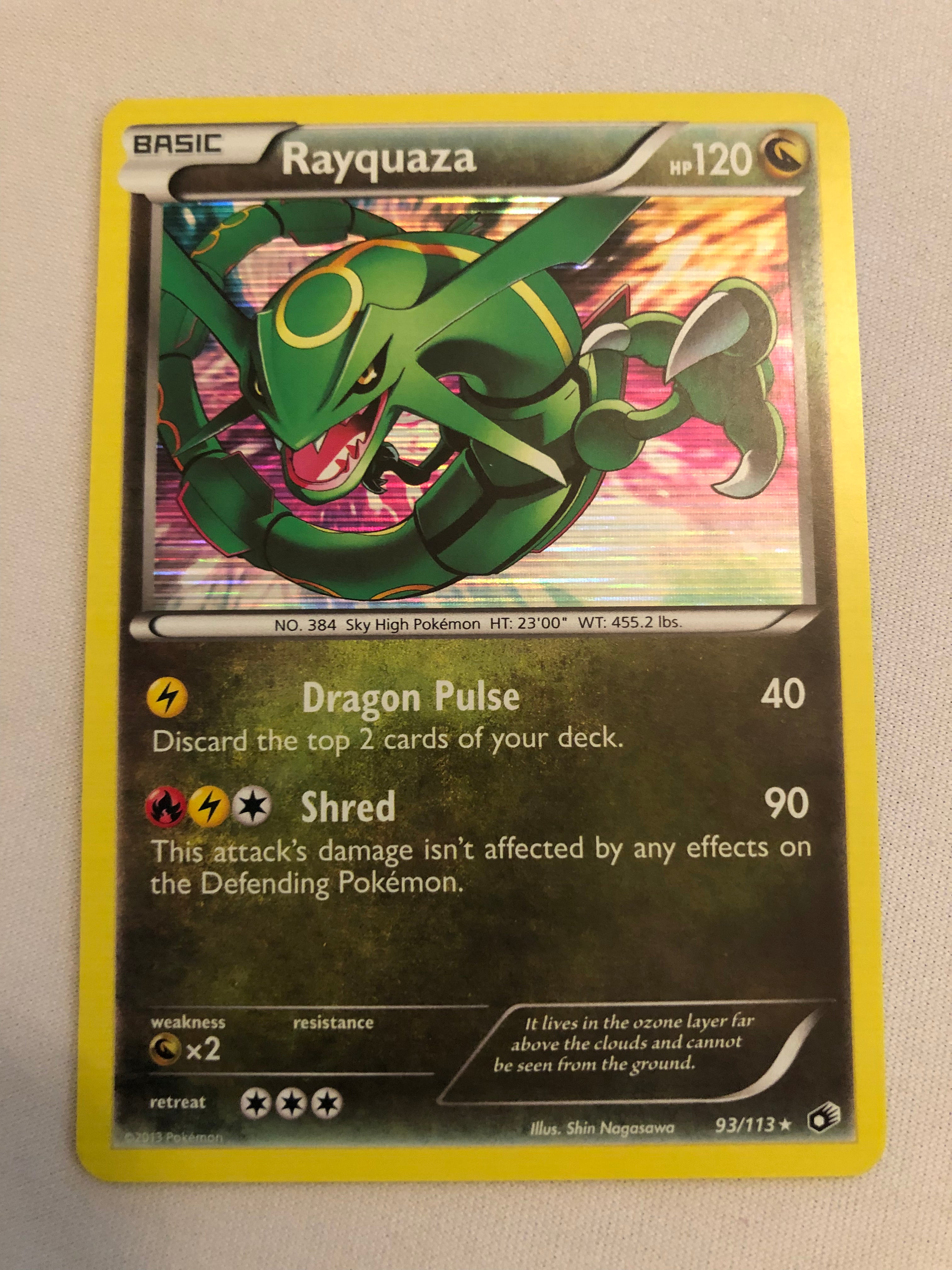 Rayquaza 93/113 Holo Rare BW Legendary Treasures Pokemon Card Near Min