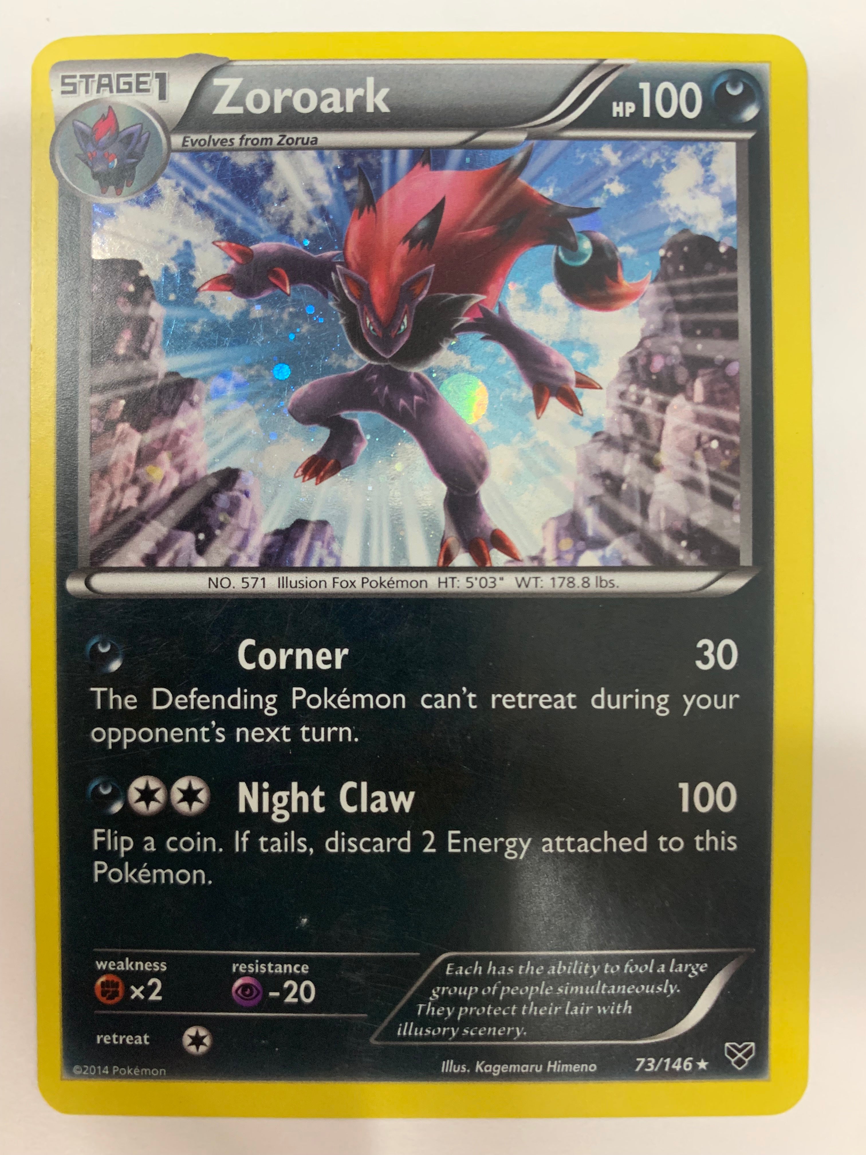 Zoroark 73/146 XY Base Holo Rare Pokemon Card Near Mint