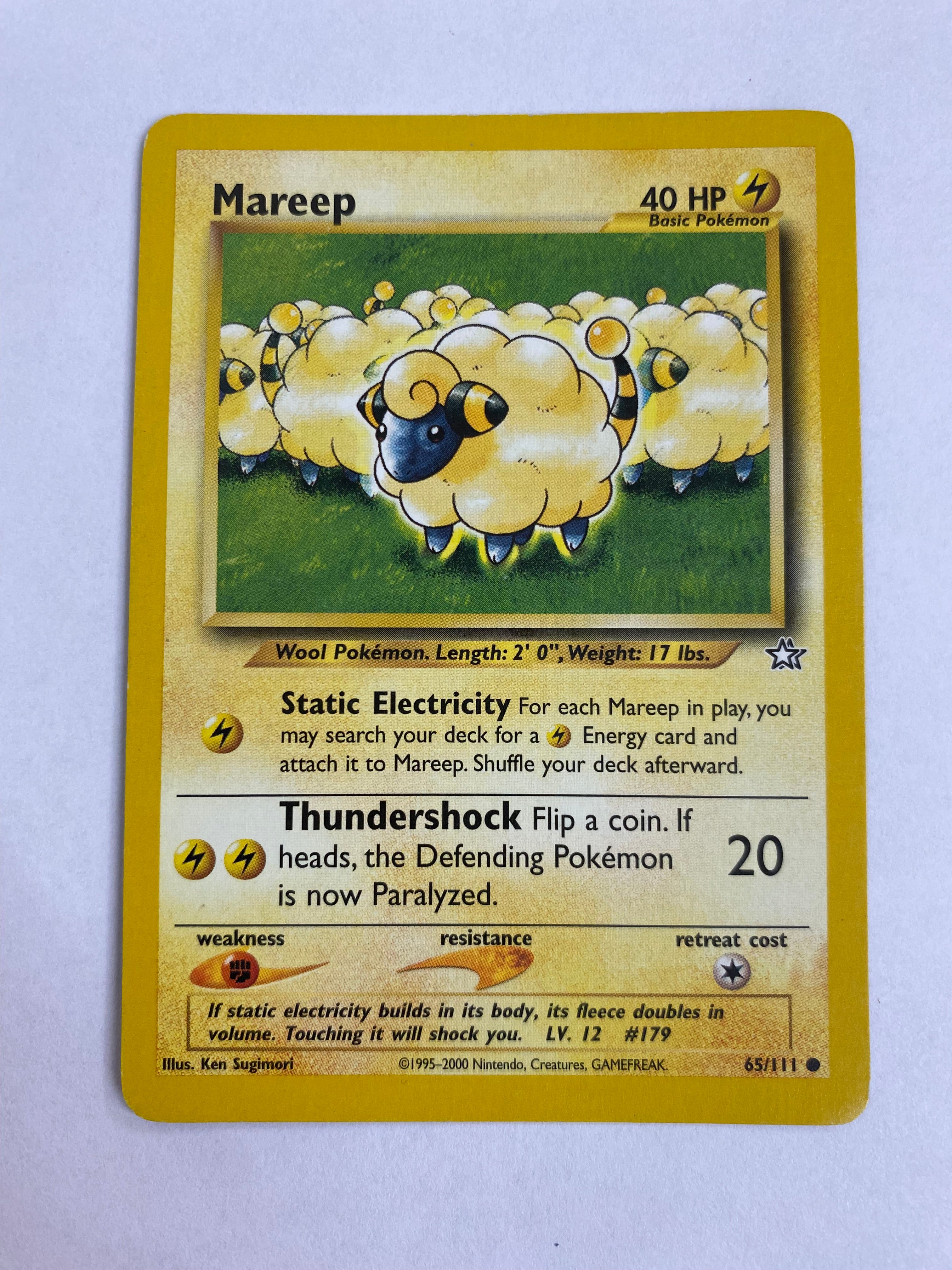 Mareep 65/111 Neo Genesis Unlimited Common Pokemon Card NM