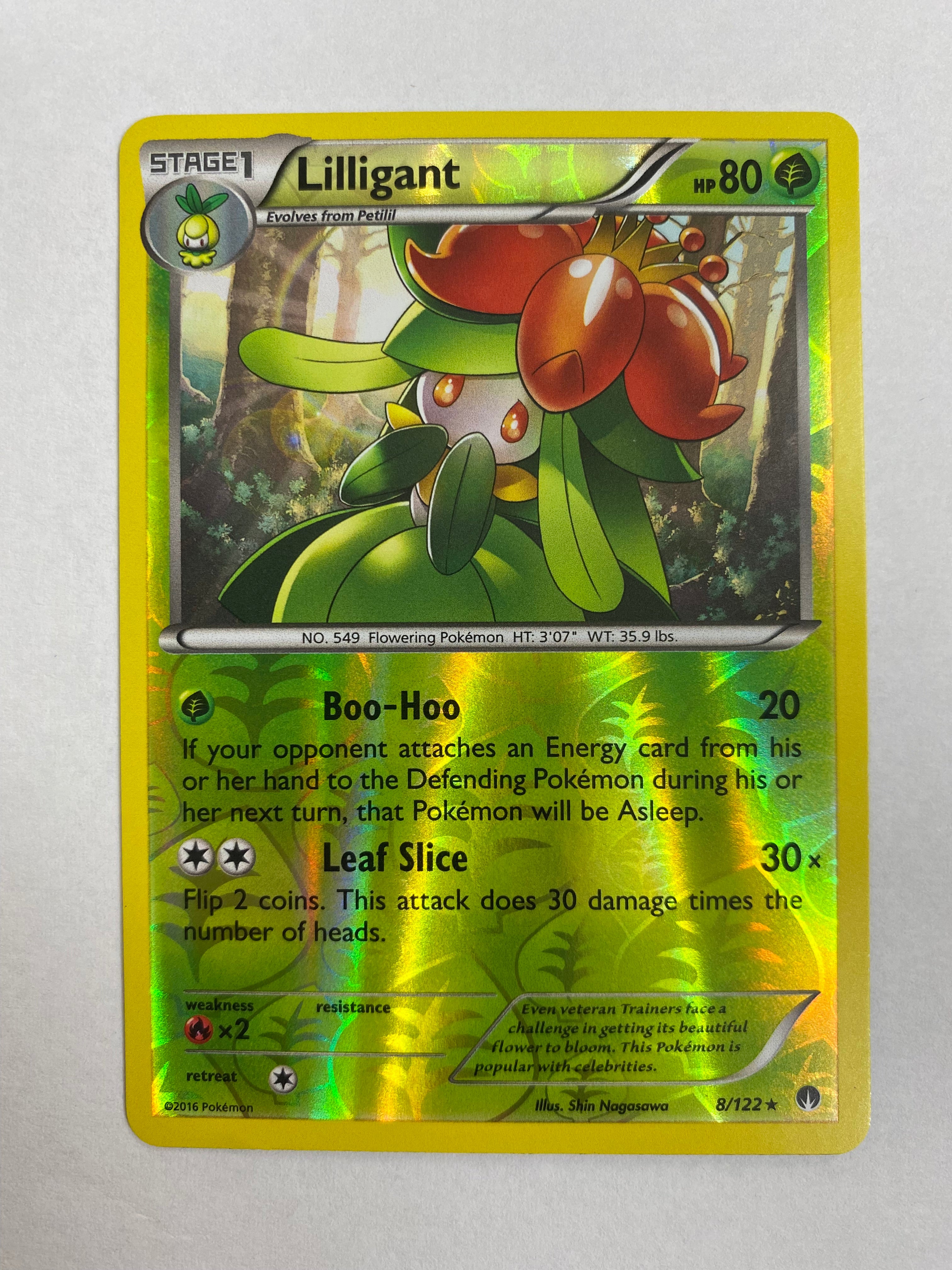 Lilligant 8/122 Reverse Holo Rare Pokemon Card NM