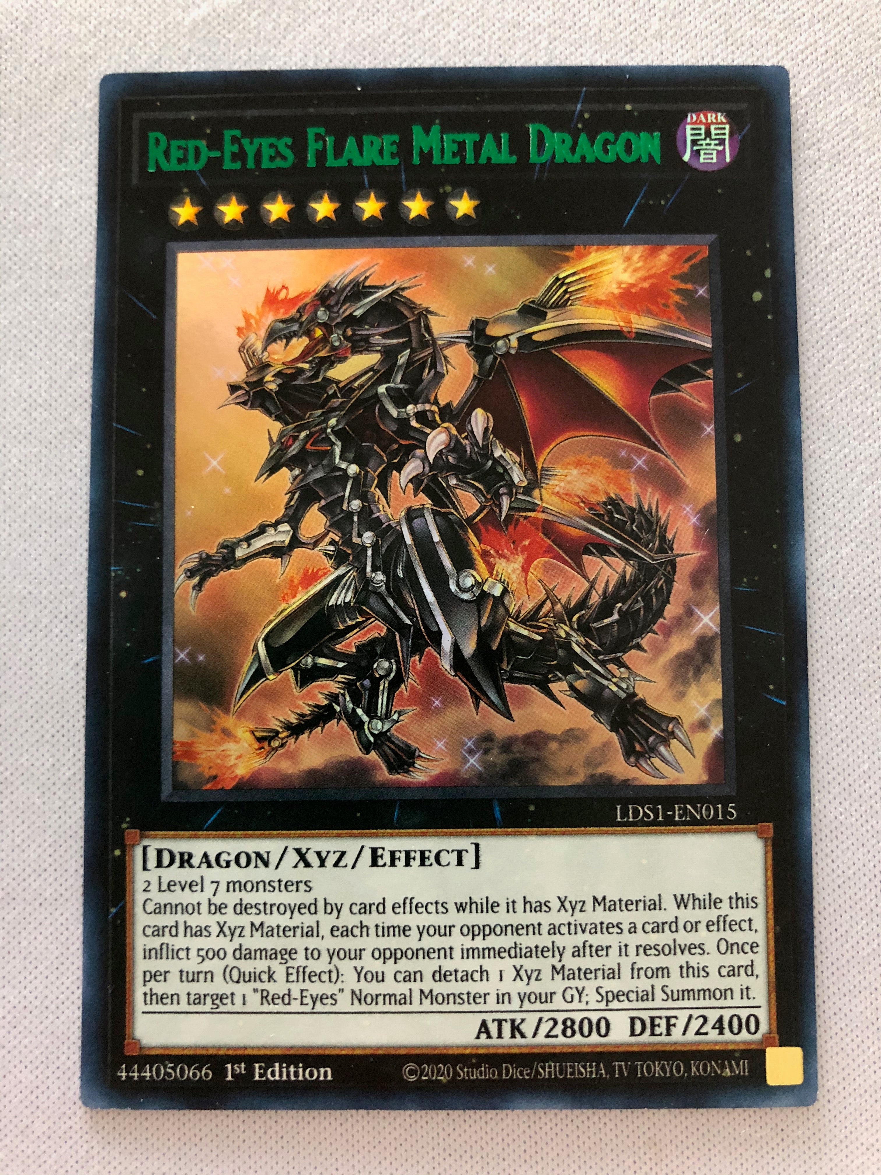 Yugioh Red-Eyes Flare Metal Dragon LDS1-EN015 1st Edition Green Ultra