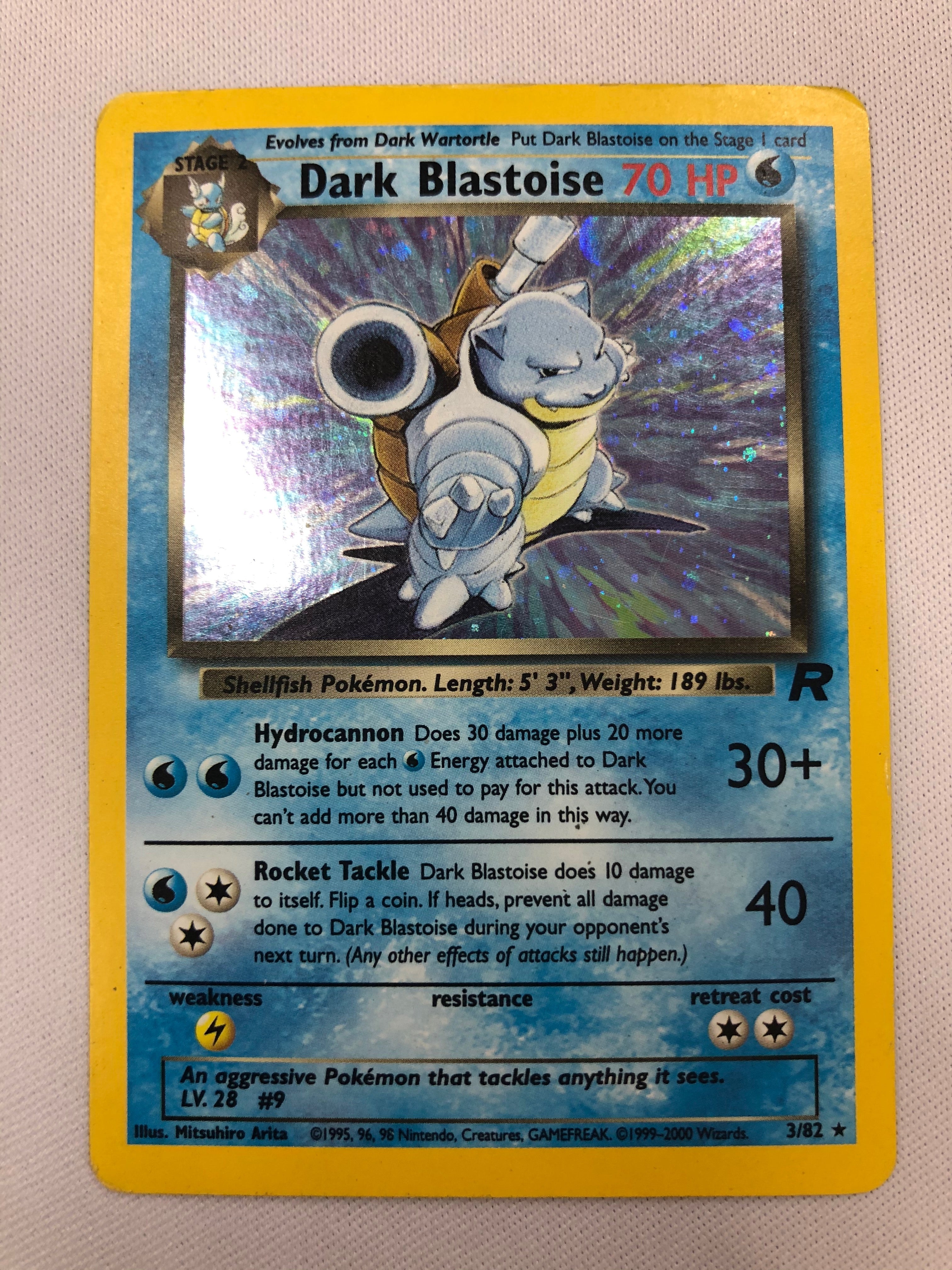 Dark Blastoise 3/82 Team Rocket Holo Rare Pokemon Card Near Mint/Excel
