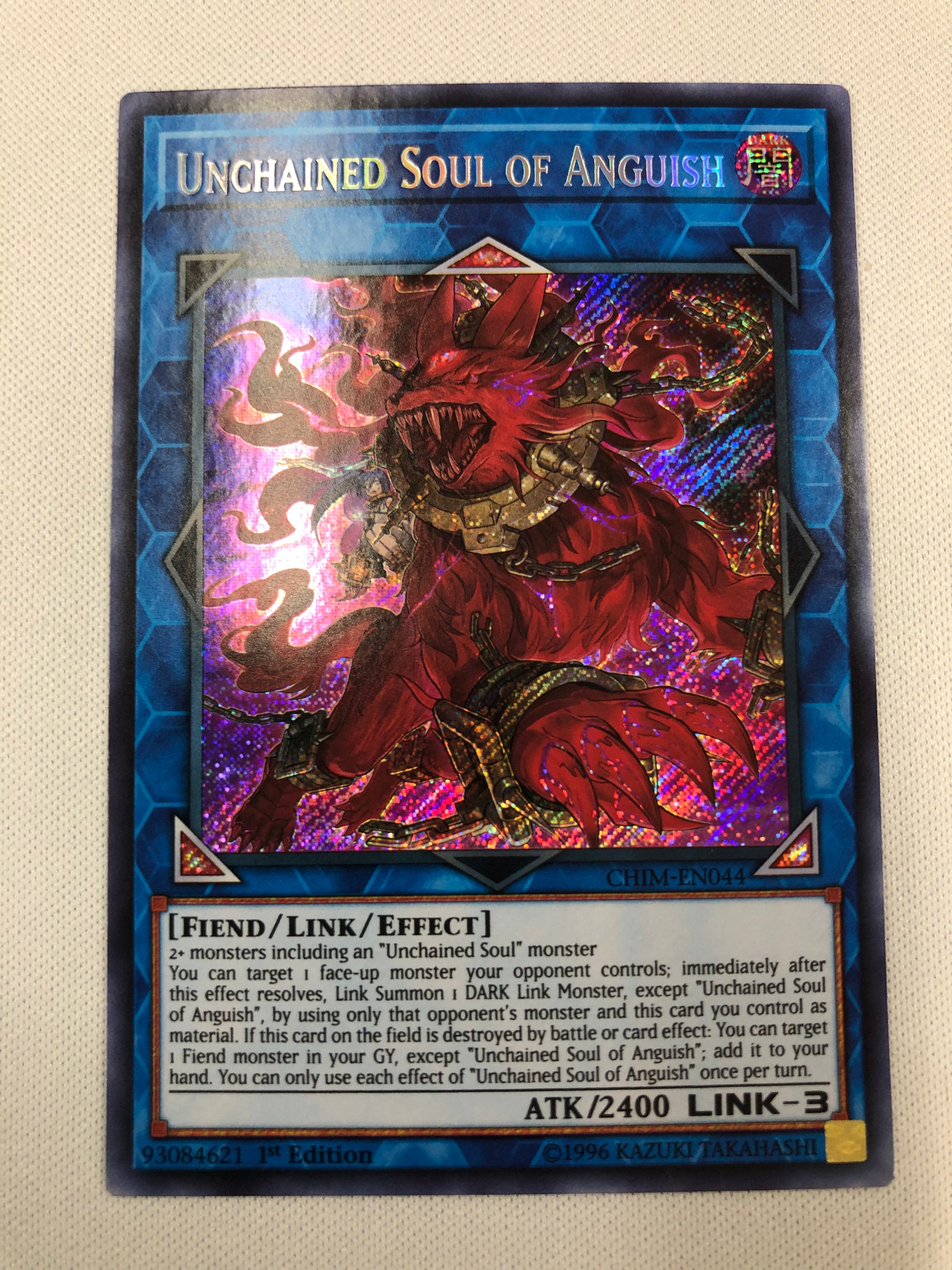 Yugioh Unchained Soul of Anguish CHIM-EN044 Secret Rare 1st Edition Ne