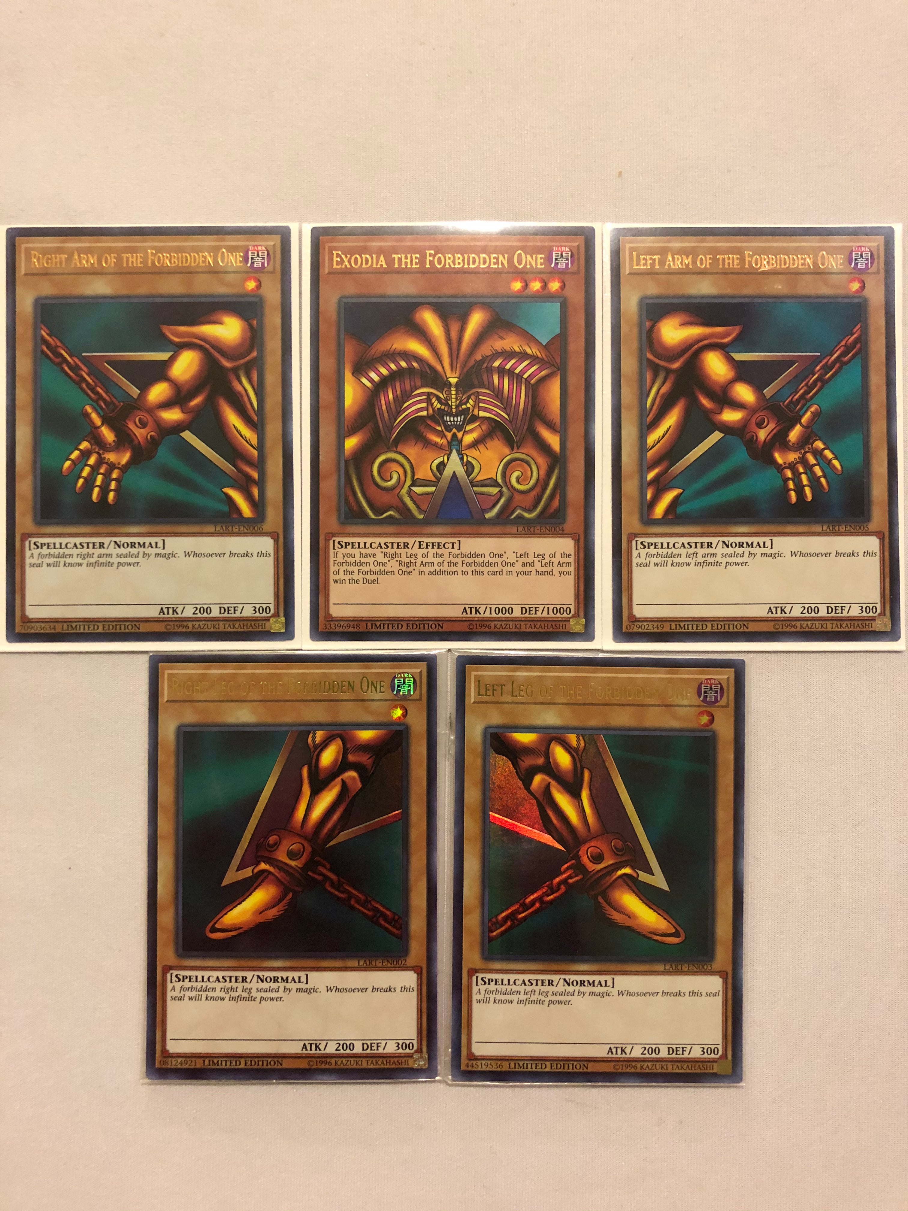 Yugioh Exodia the Forbidden One LART Full Set Lost Art Promos Cards Mi