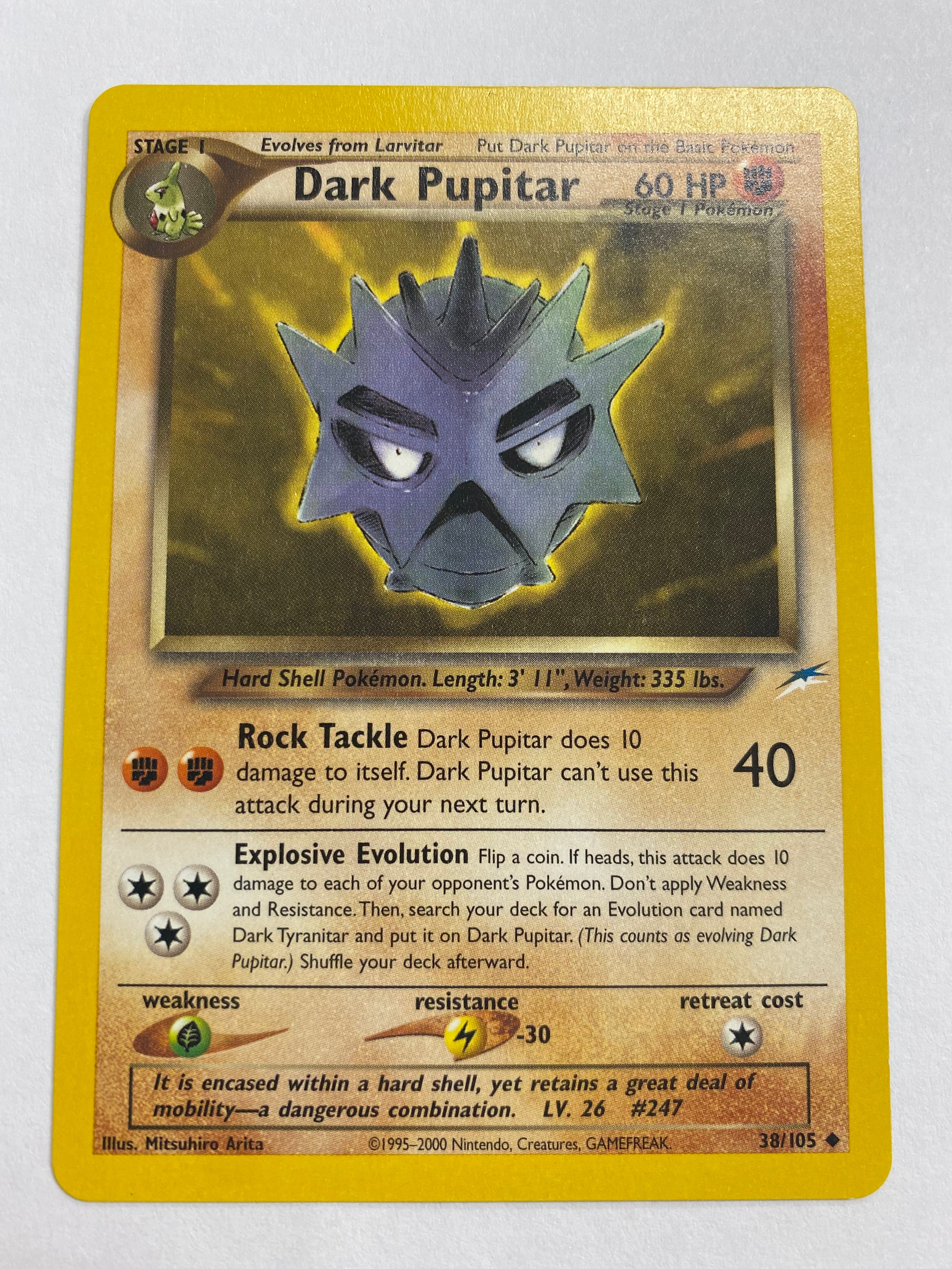 Dark Pupitar 38/105 Neo Destiny Set Pokemon Card Rare NM