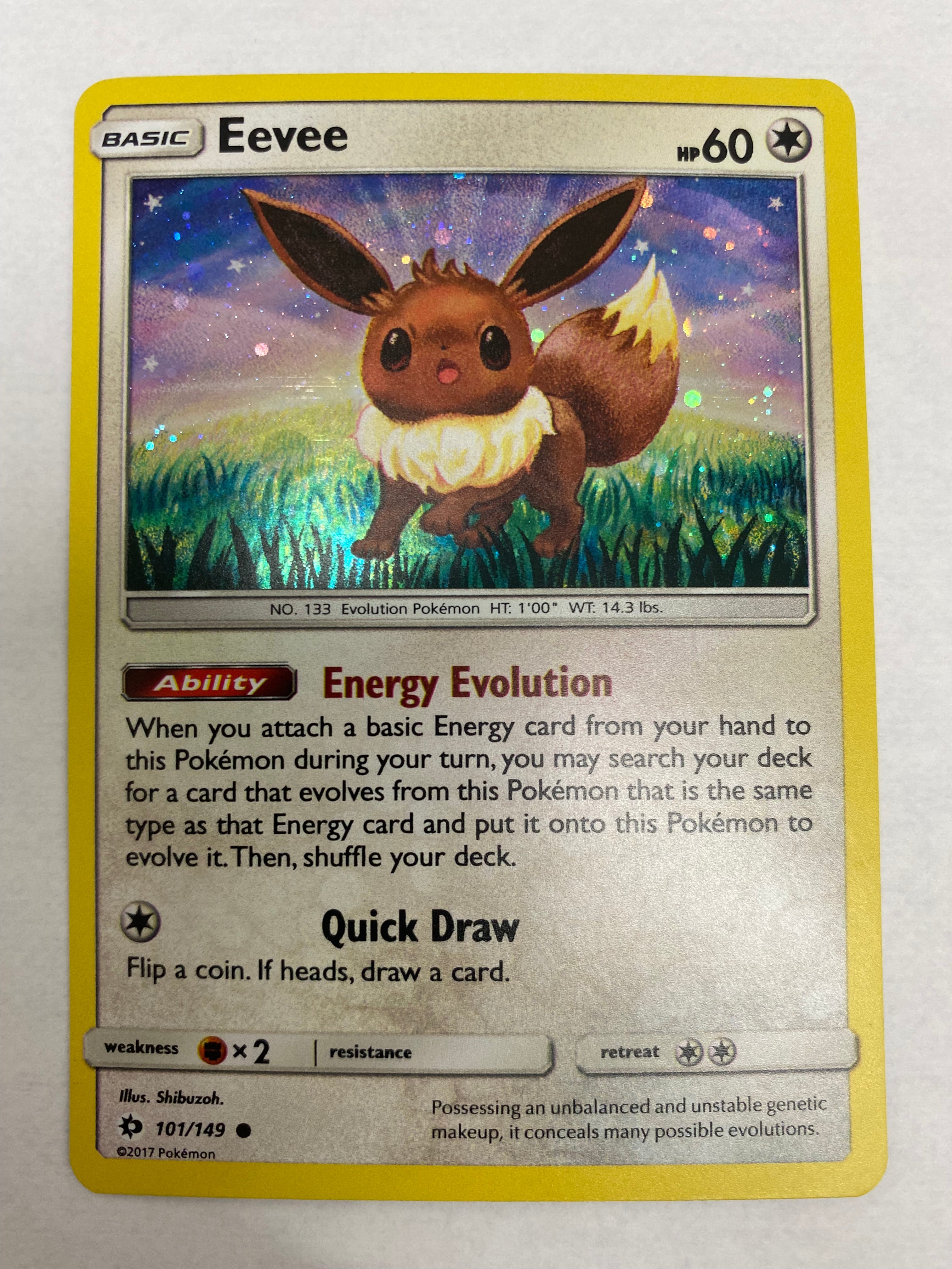 Eevee Sun & Moon 101/149 Holo Box Fresh Pokemon Card NM