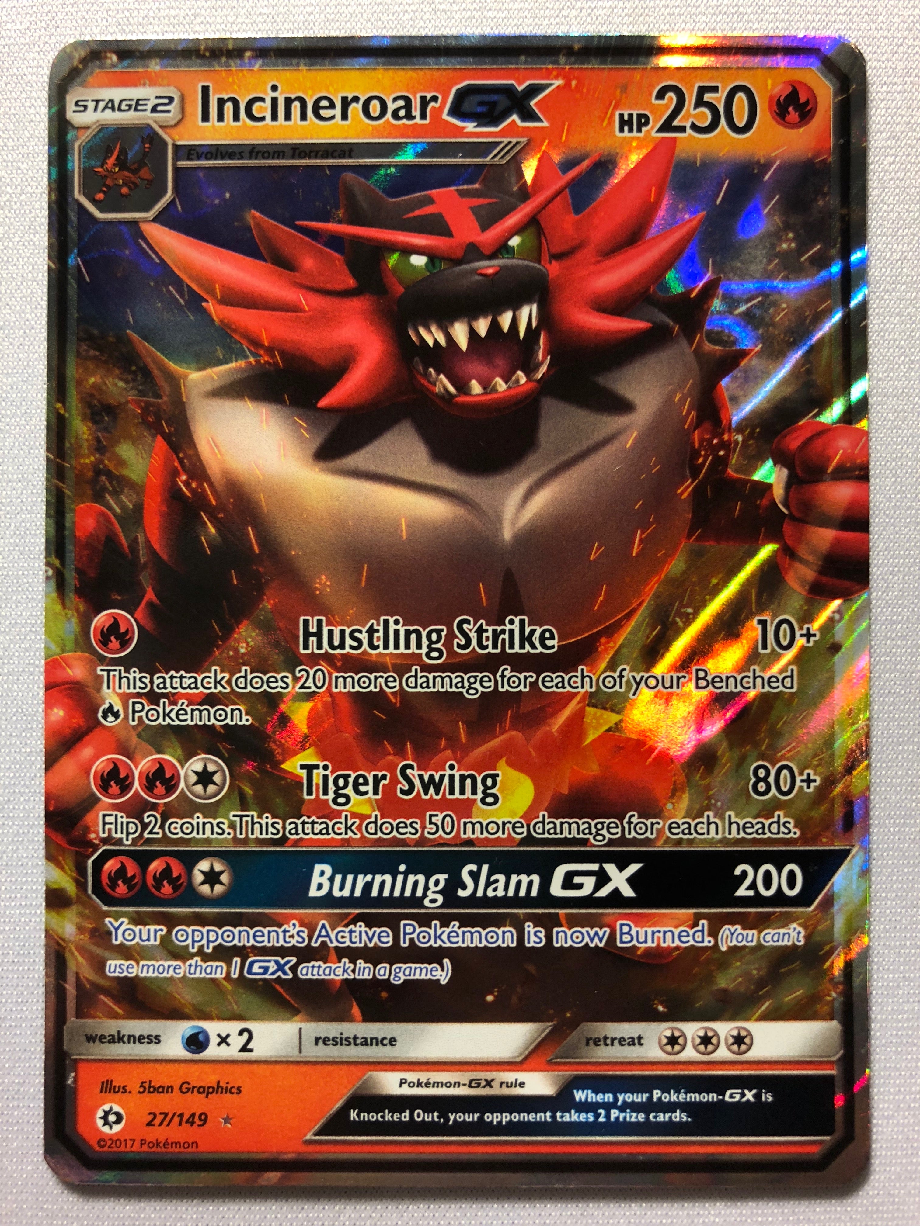 Incineroar GX 27/149 Ultra Rare Holo Rare Pokemon Card Near Mint