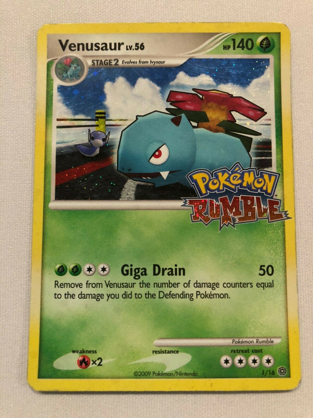 Venusaur 1/16 Holo Rare Pokemon Rumble Promo Stamped Pokemon Card Near